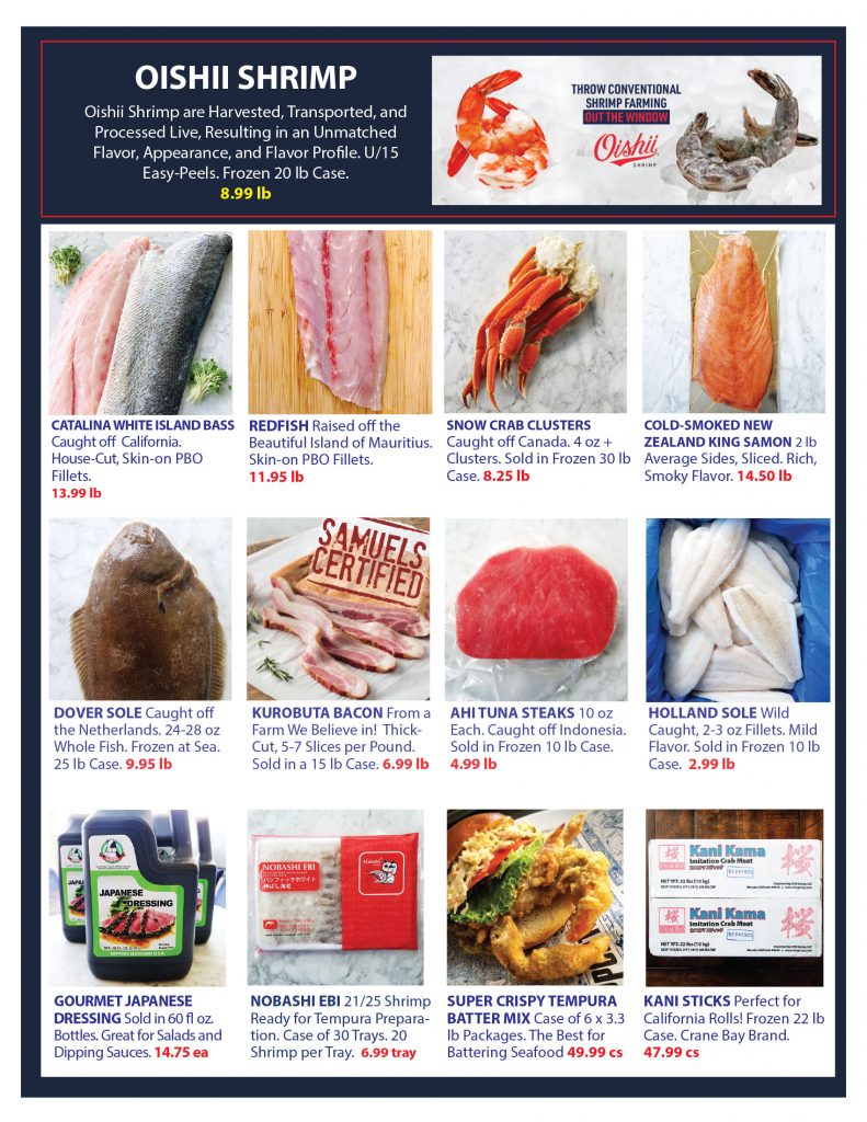 Monthly Specials | Samuels Seafood