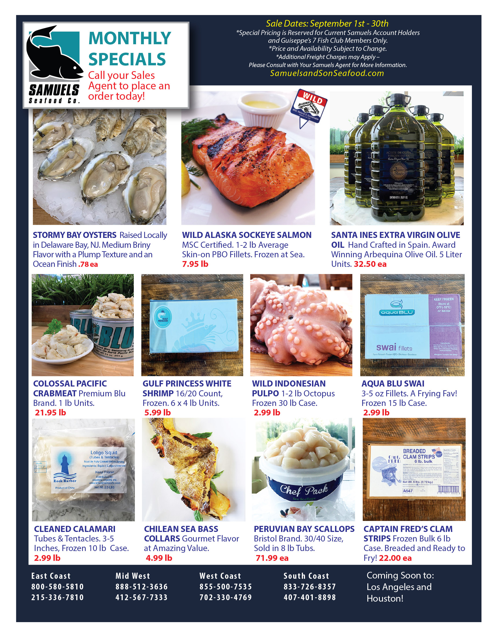 Monthly Specials | Samuels Seafood