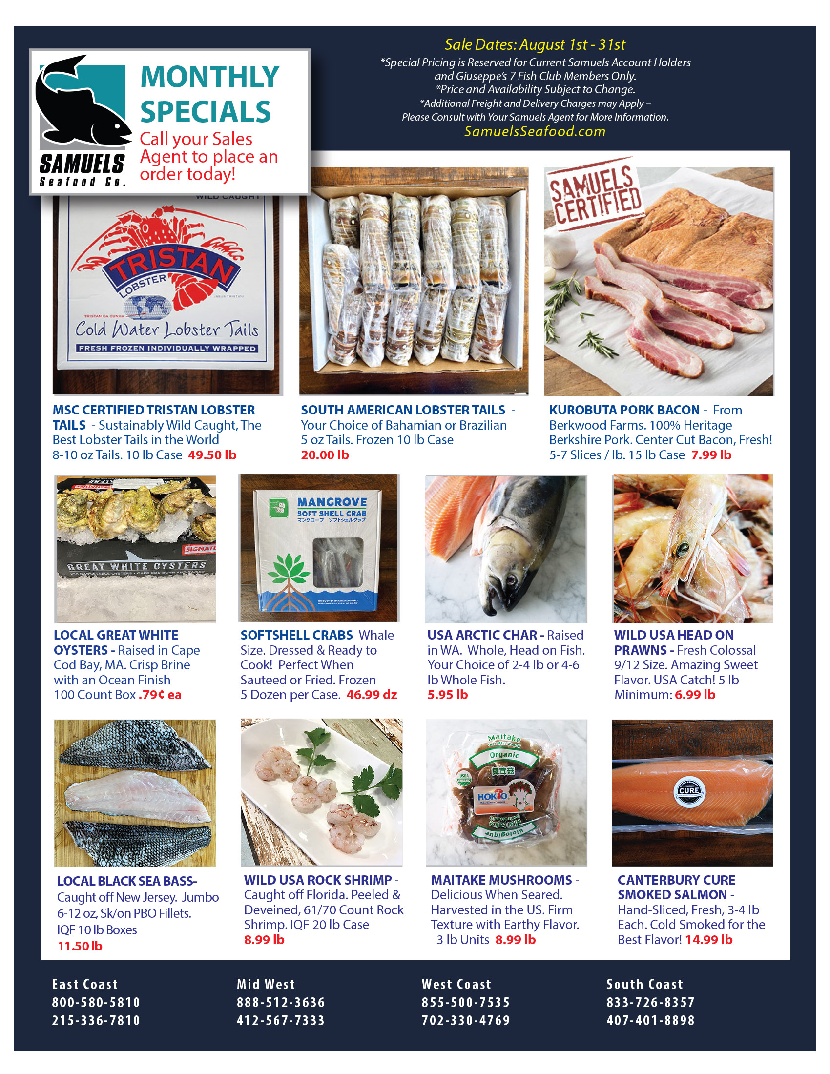 Monthly Specials | Samuels Seafood